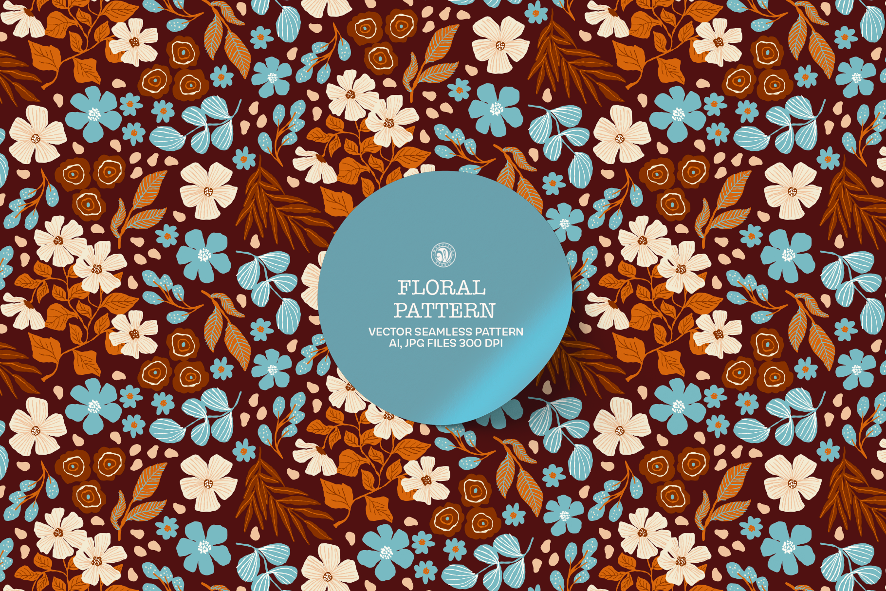 Floral Vector Pattern, a Pattern Graphic by Webvilla Studio