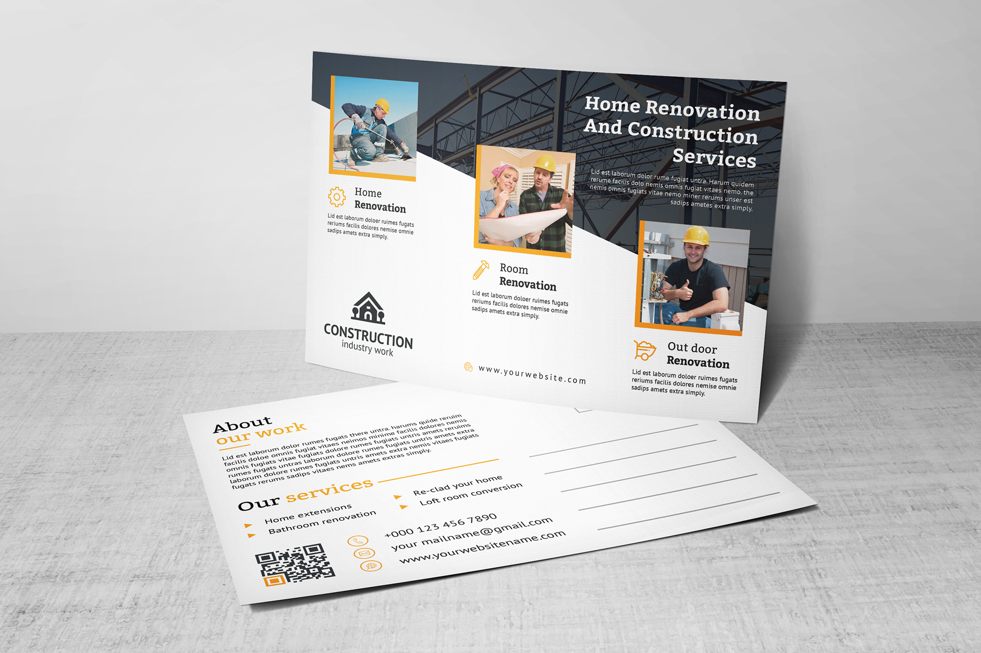 Construction Postcard, a Card Template by GenerousArt