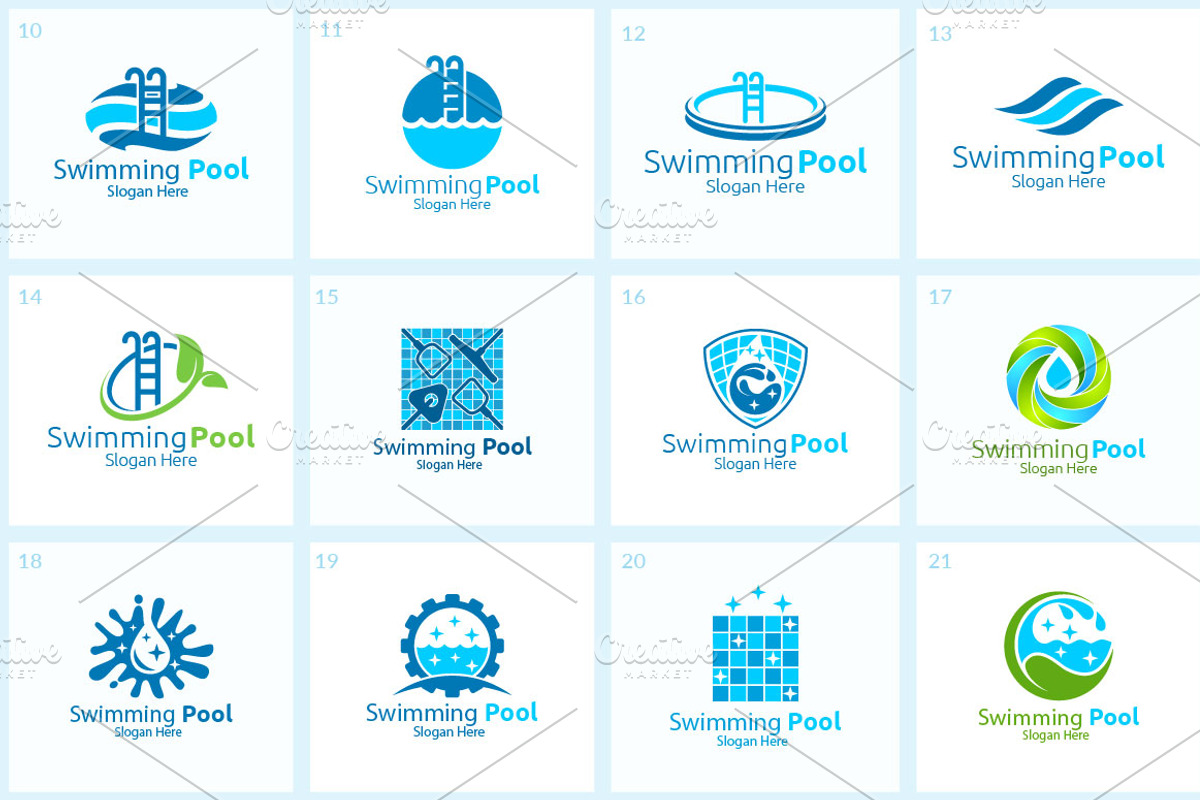 35+ Swimming Pool Logo Bundle, a Branding & Logo Template by denayunebgt