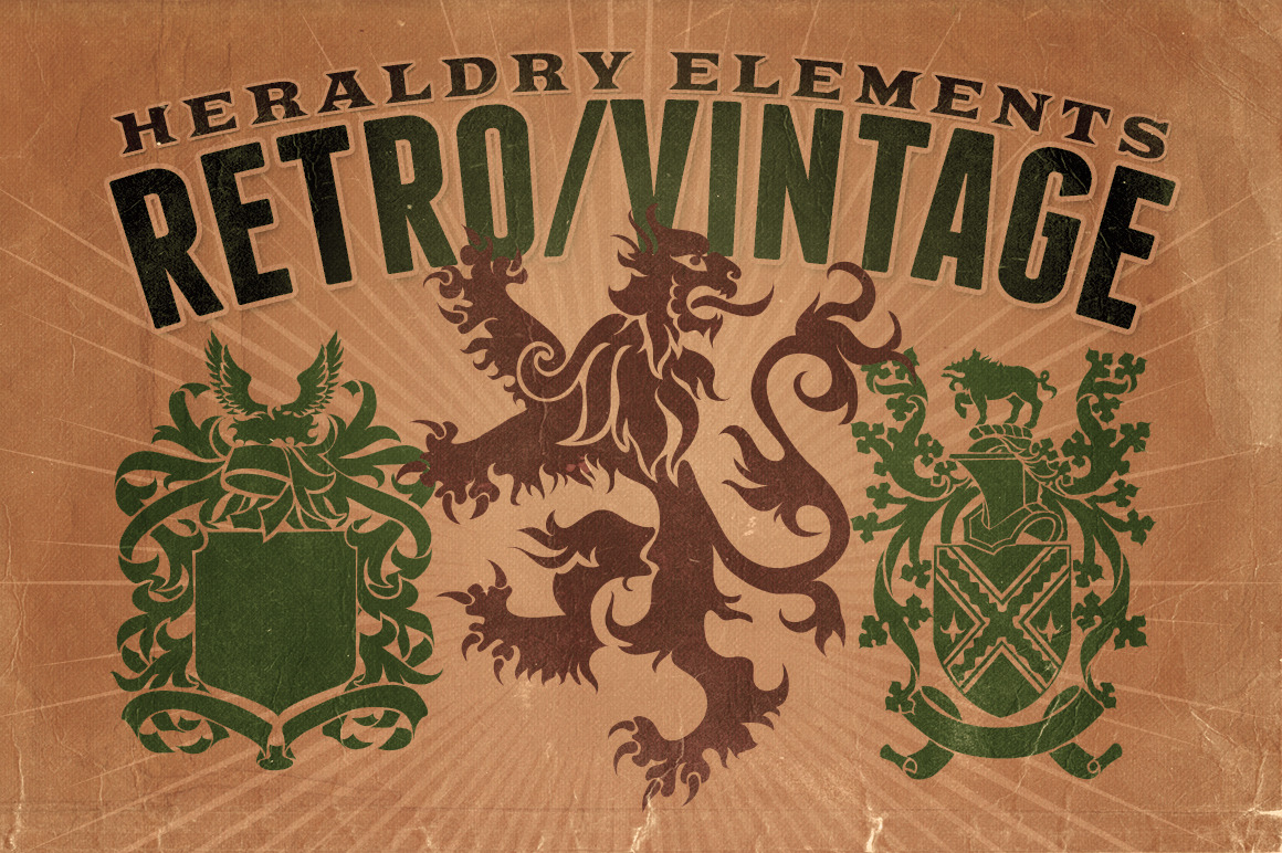 Vintage shapes - Heraldry Elements, an Object Graphic by JumboDesign
