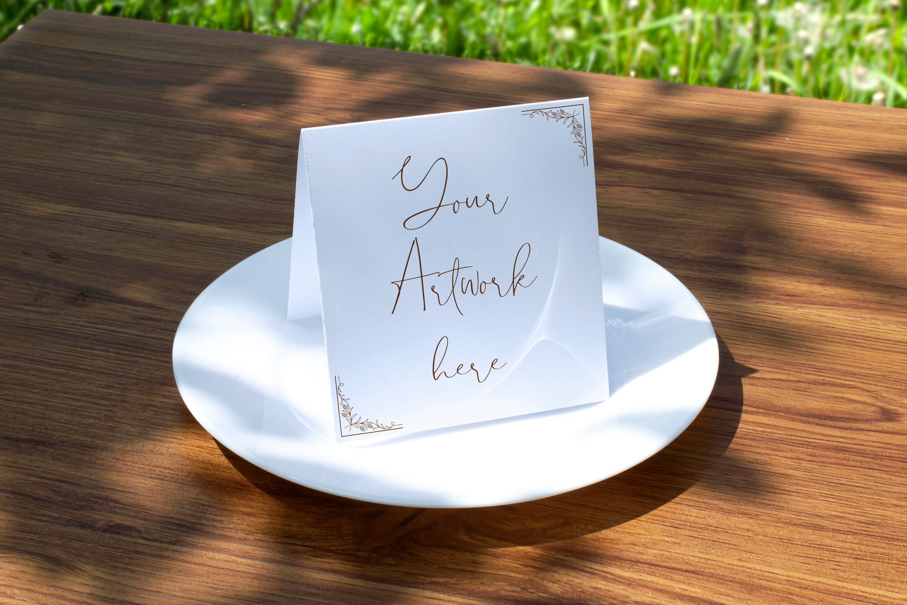 Outdoor Place Card Mockup, a Print Template by ItemBridge