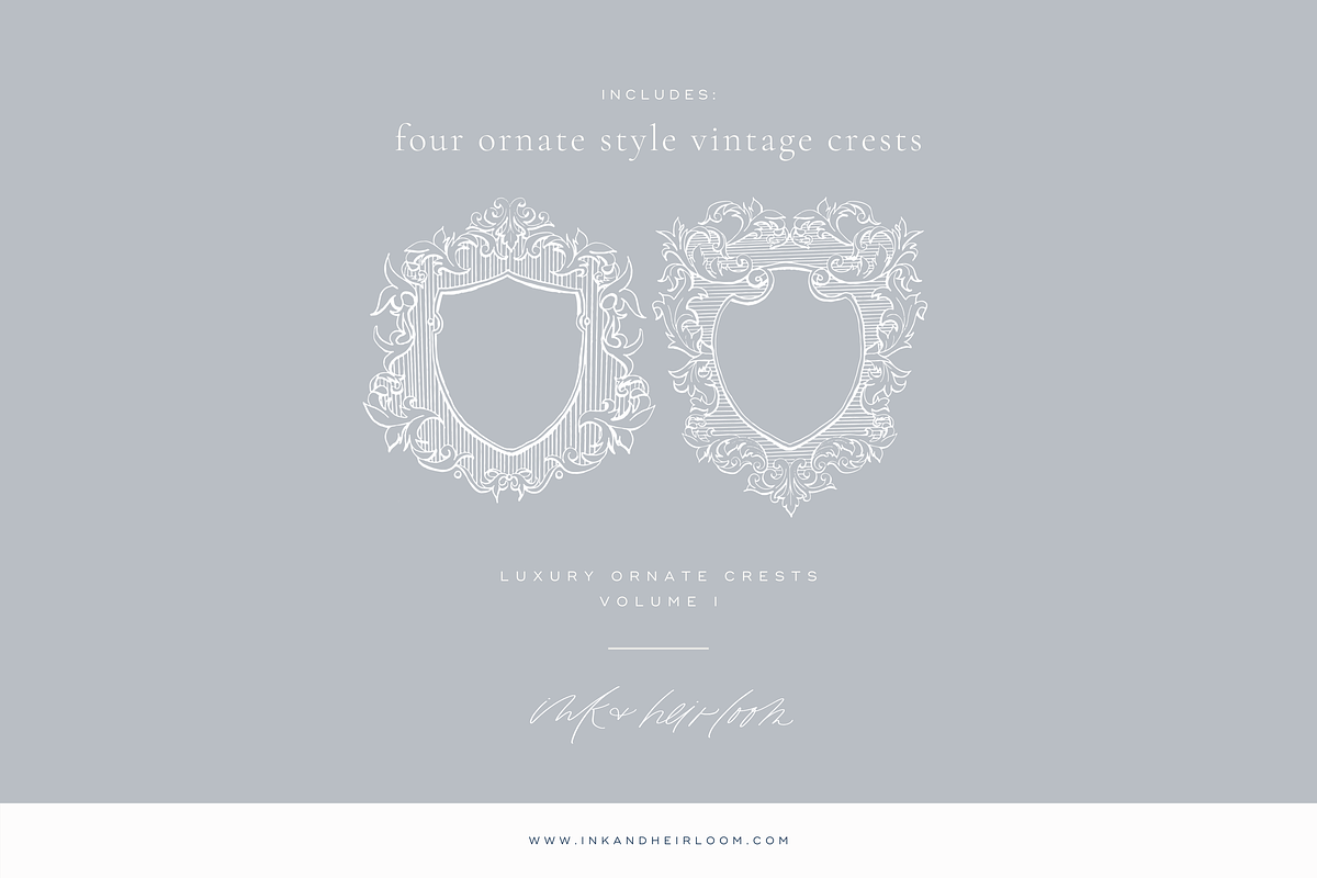 Luxury Hand Drawn Wedding Crest Set, an Illustration by Loren Schmidt ...