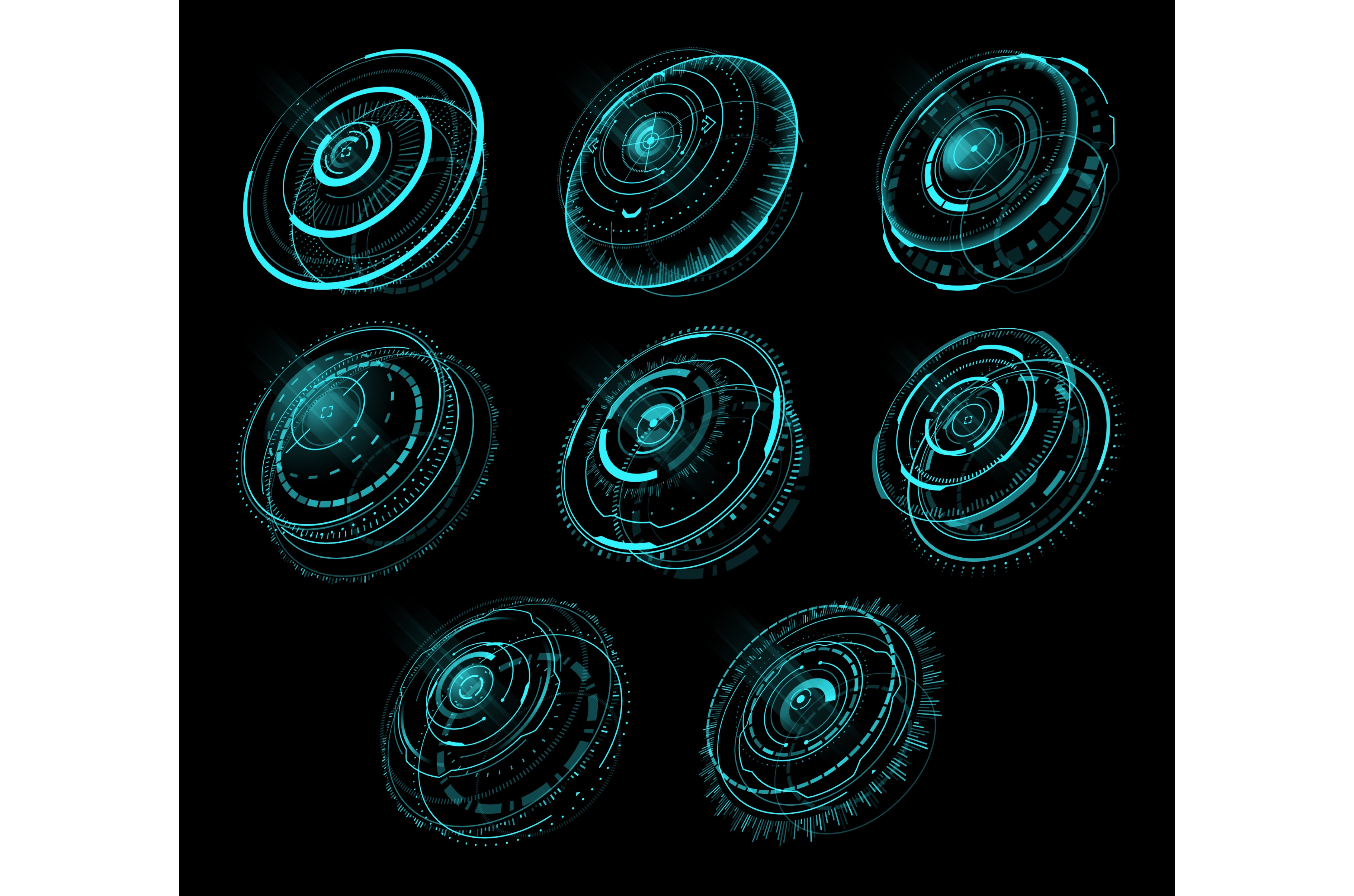 HUD web interface circular panels, a Templates & Theme by Vector Tradition