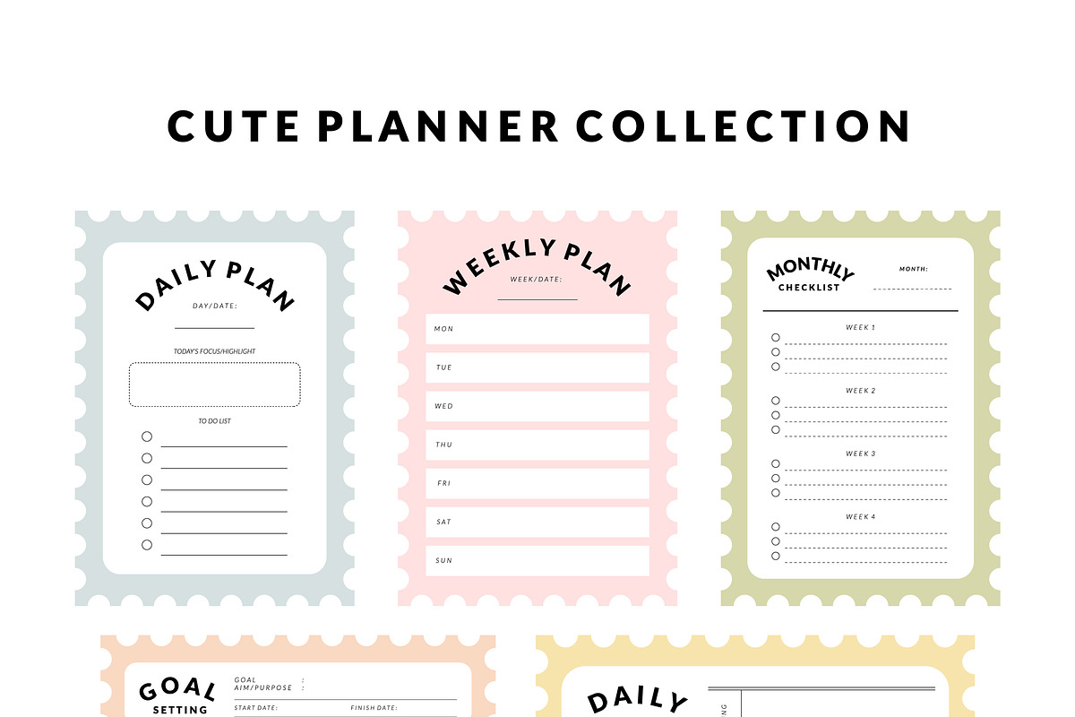 Cute Planner Template Set