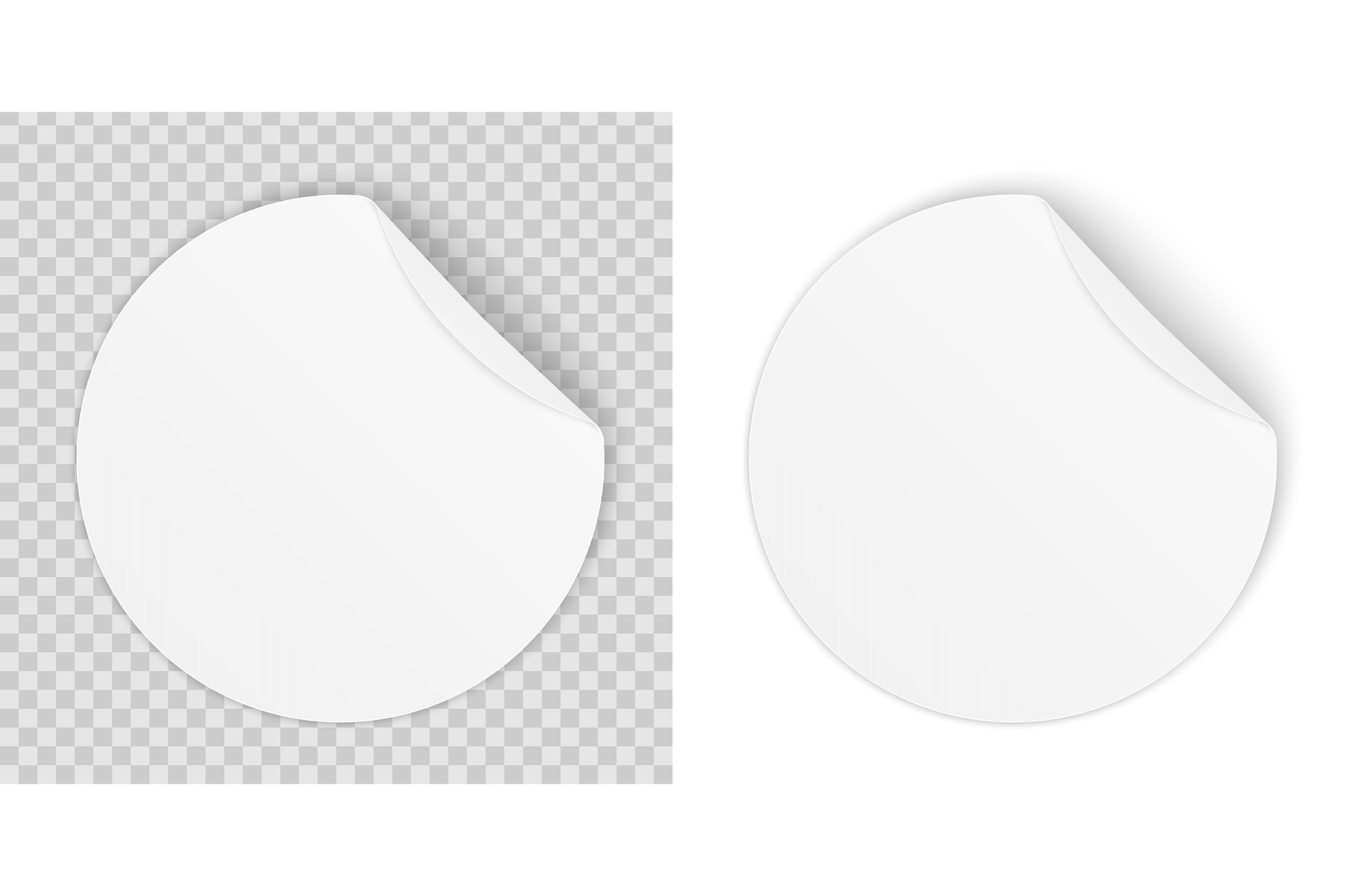 Round adhesive sticker curved corner, an Illustration by HAPPY VECTOR