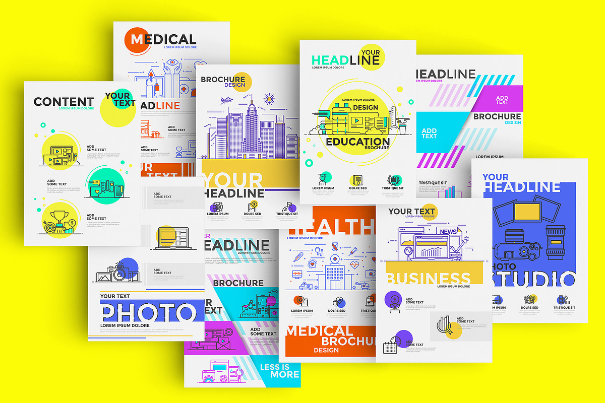 Flat Line Design Flyer Template, a Flyer Template by Creative Graphics