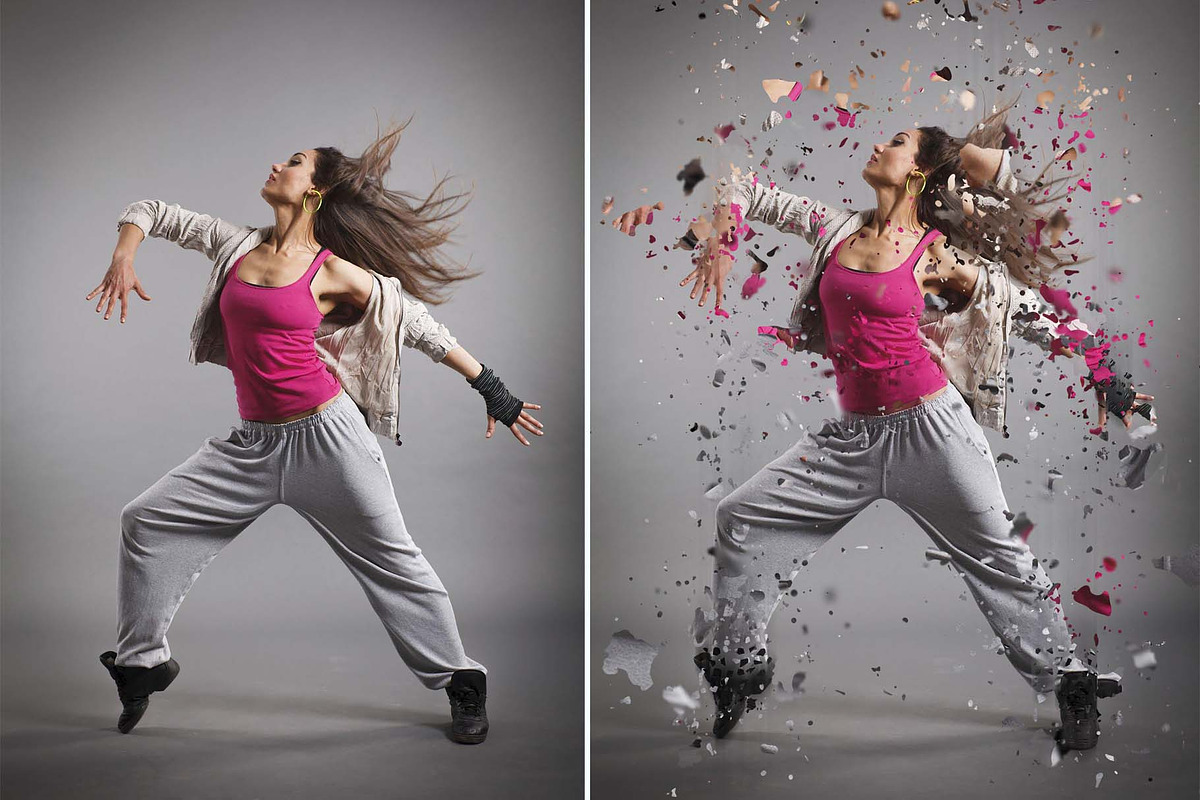 Disintegrating Photoshop Effect, an Action Add-On by MRI STUDIO