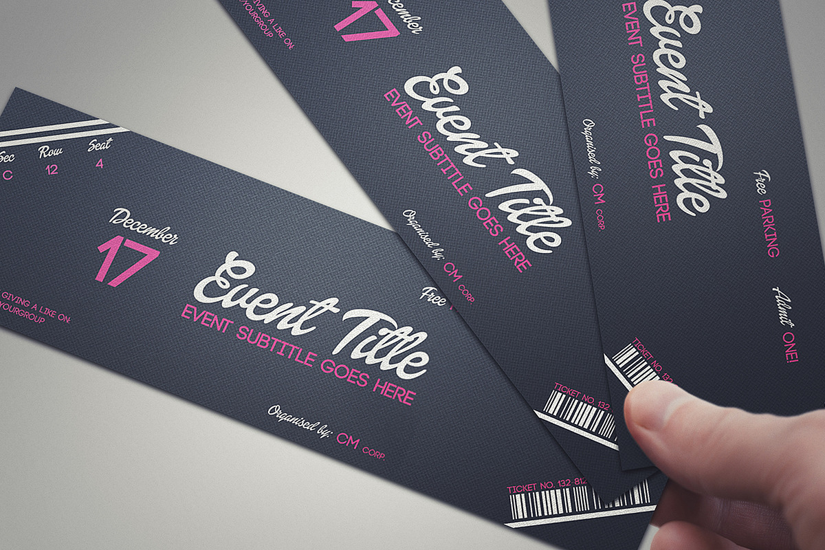 PINK DREAM ticket template, a Card Template by Tzochko