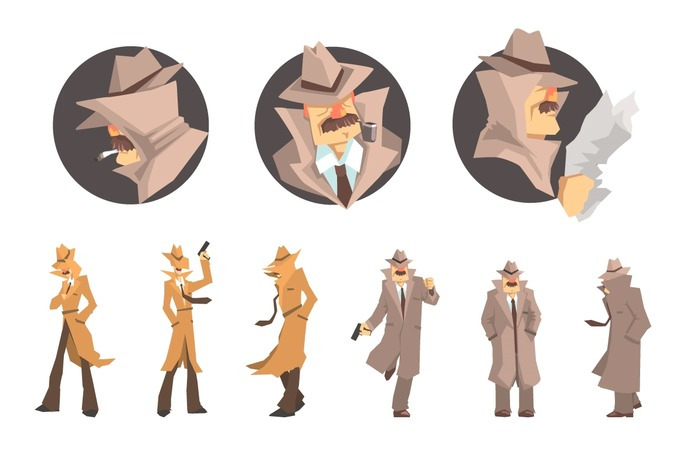 Police Detective And Private Investigator At Work Investigating And ...
