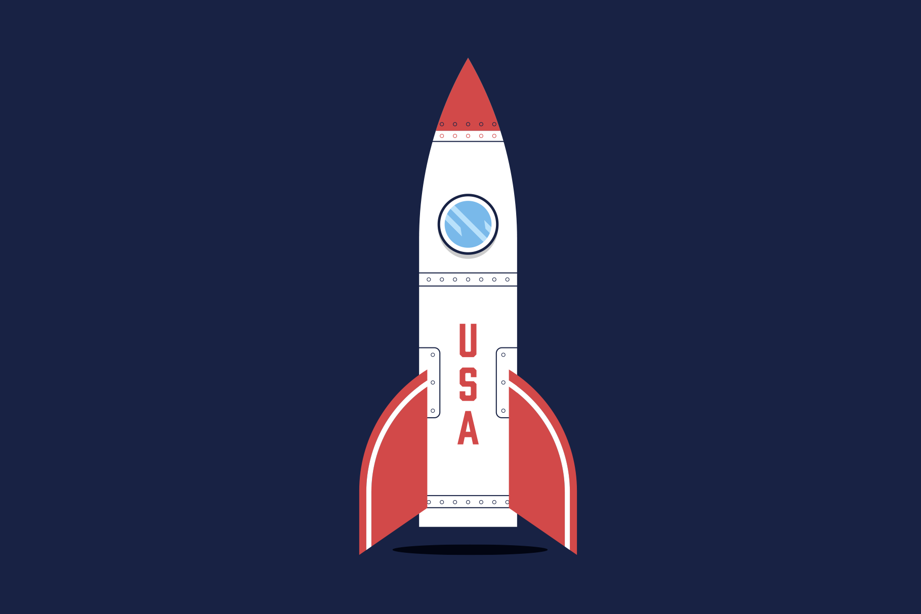 Retro Rocket Ship, an Illustration by Ryder Doty