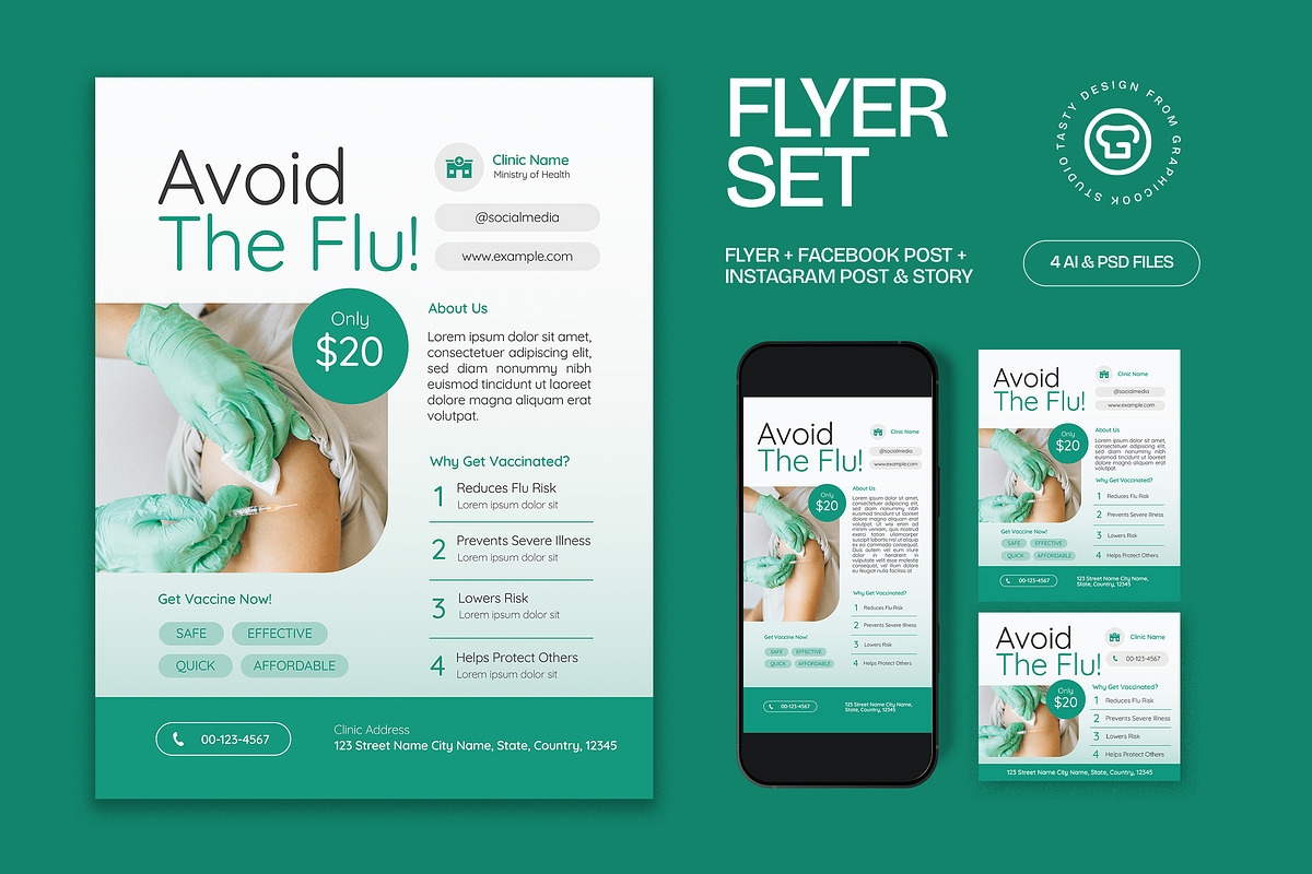 Avoid The Flu Flyer, a Flyer Template by graphicook