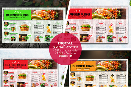 Digital Menu Boards for Restaurant, a Stationery Template by MRI STUDIO