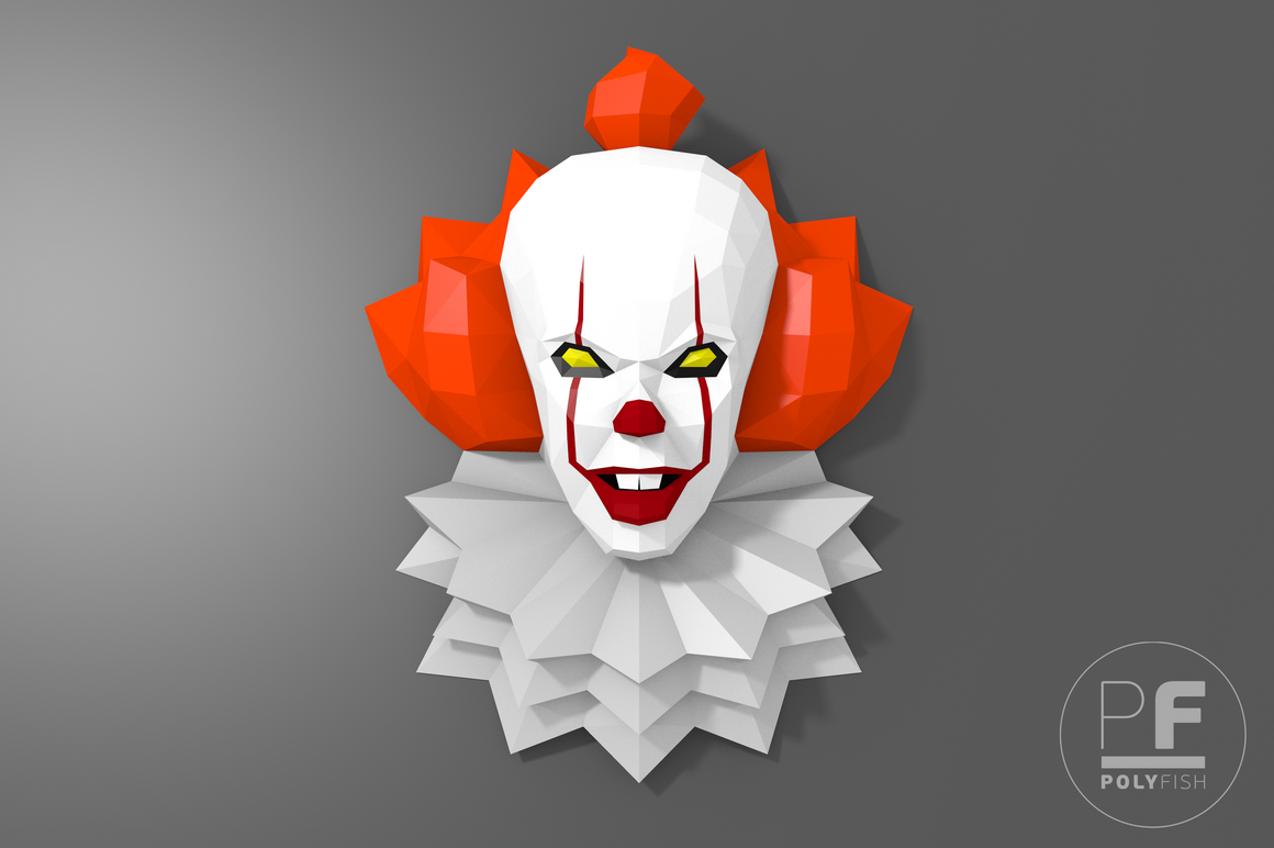 DIY Pennywise 2017 3D model template, a Templates & Theme by PolyFish