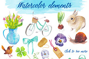 Secret garden: big watercolor bundle, an Object Graphic by Beauty Drops