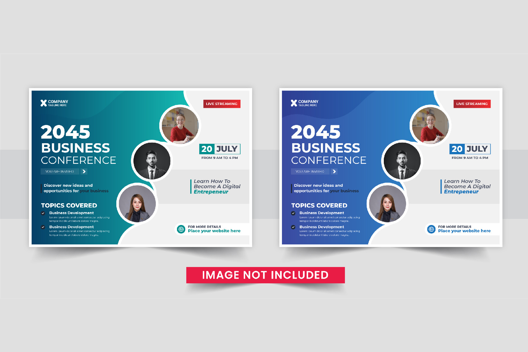 Horizontal Conference Flyer template | Creative Market