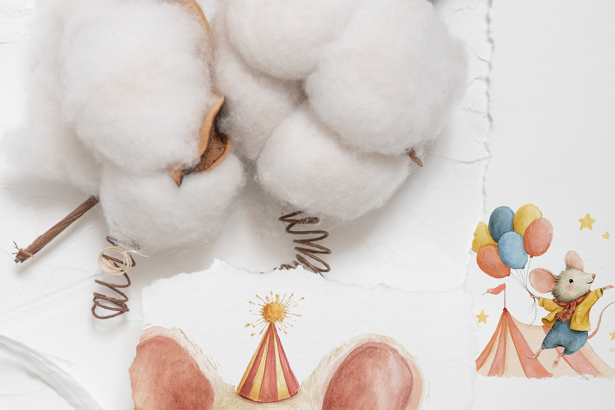 40 Circus Mouse Clipart PNGs