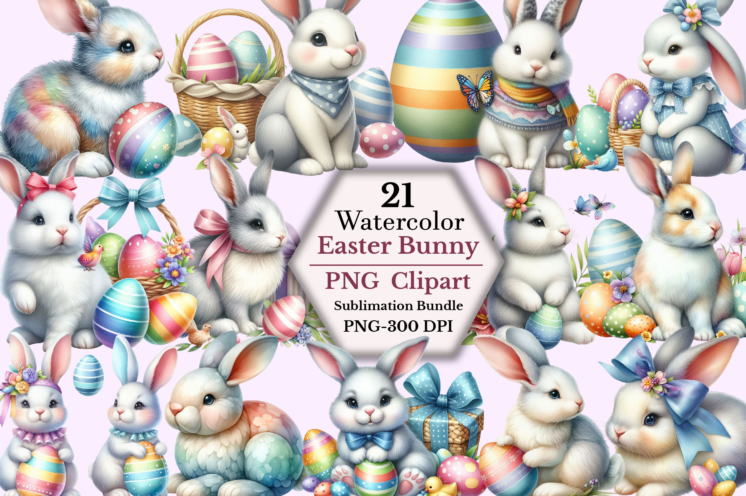 Easter Bunny Clipart Bundle, a Graphic by CitraGraphics