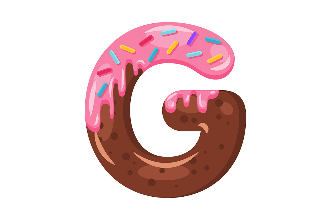Donut cartoon G letter illustration, a Templates & Theme by bsd studio ...