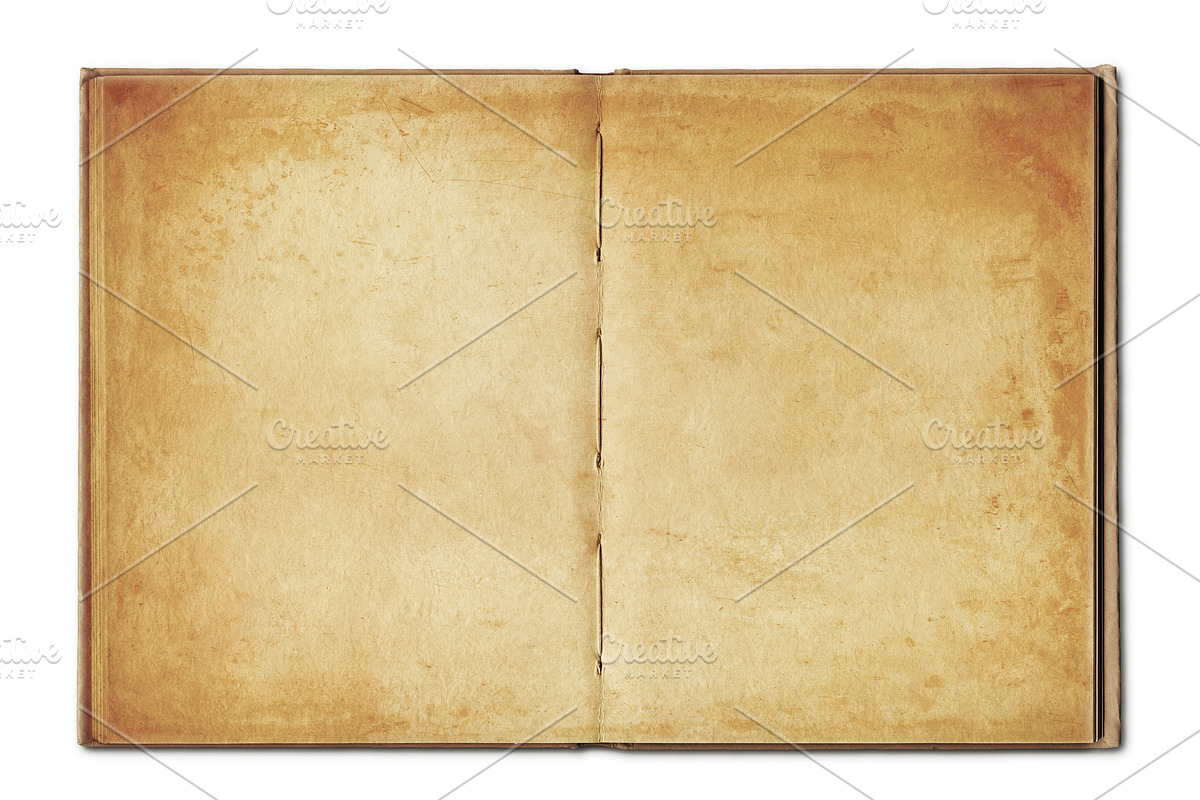 Vintage open book isolated on white background, a Texture Graphic by ...
