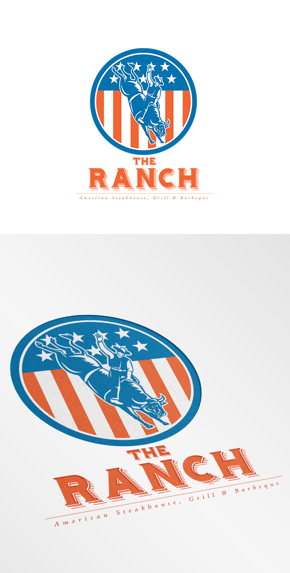 The Ranch American Steakhouse Logo, a Branding & Logo Template by ...