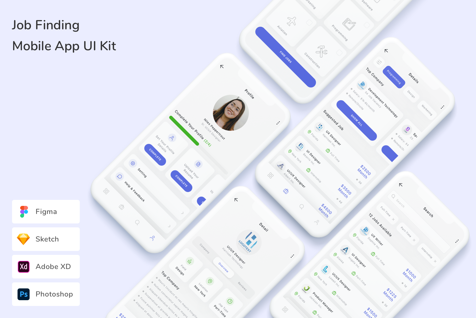 Job Finding Mobile App UI Kit, an UI Kit Template by Betush