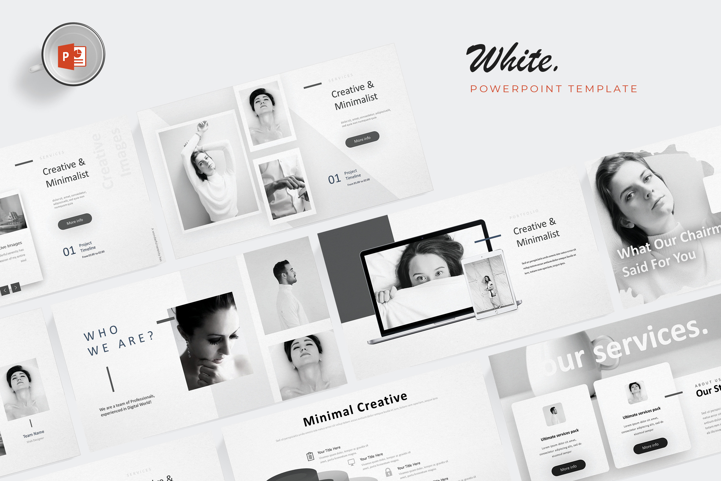 White - Powerpoint Template, a Presentation Template by AQR Studio
