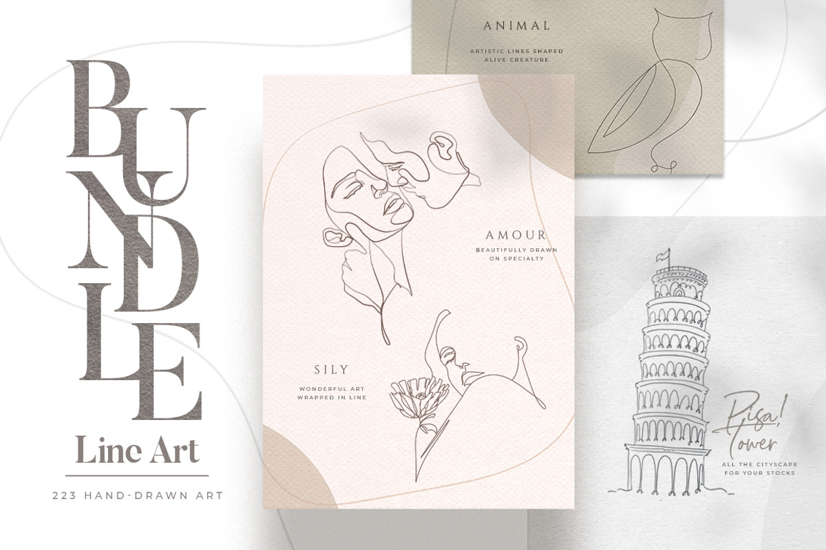 BUNDLE Line Art and illustrations, a Decorative Illustration by Eviory