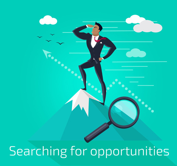 Searching for Opportunities, a Person Illustration by robuart