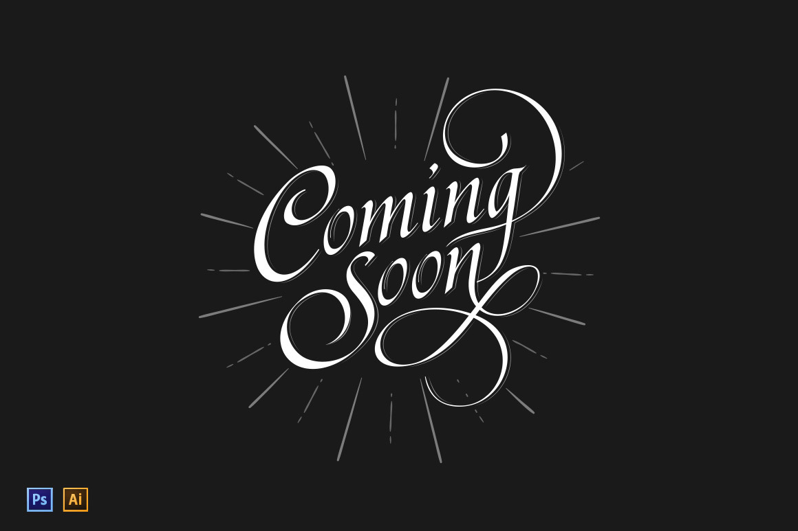 Coming Soon Calligraphic Sign, an Illustration by vatesdesign