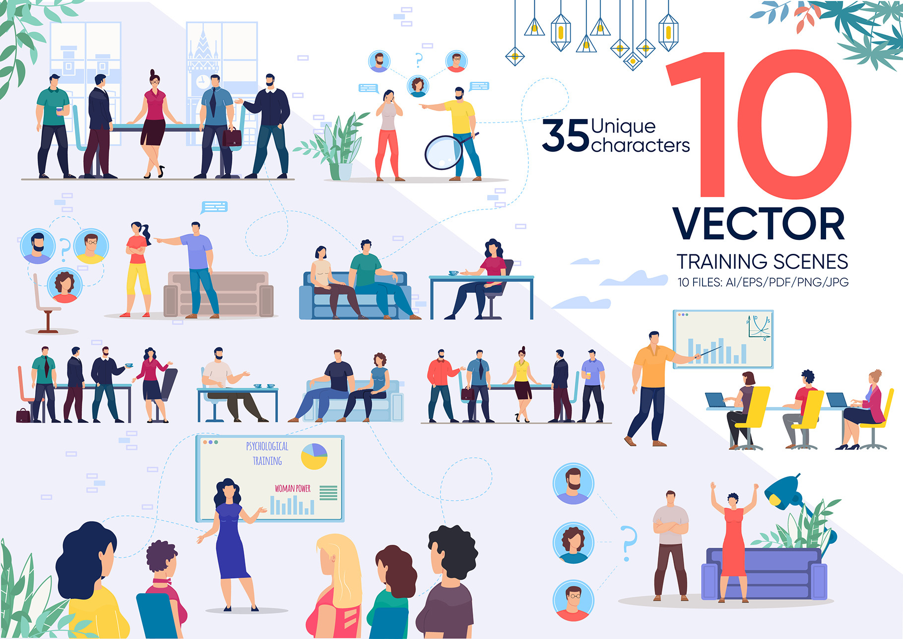 Training Vector Scenes, a Landing Page Template by Tera Vector