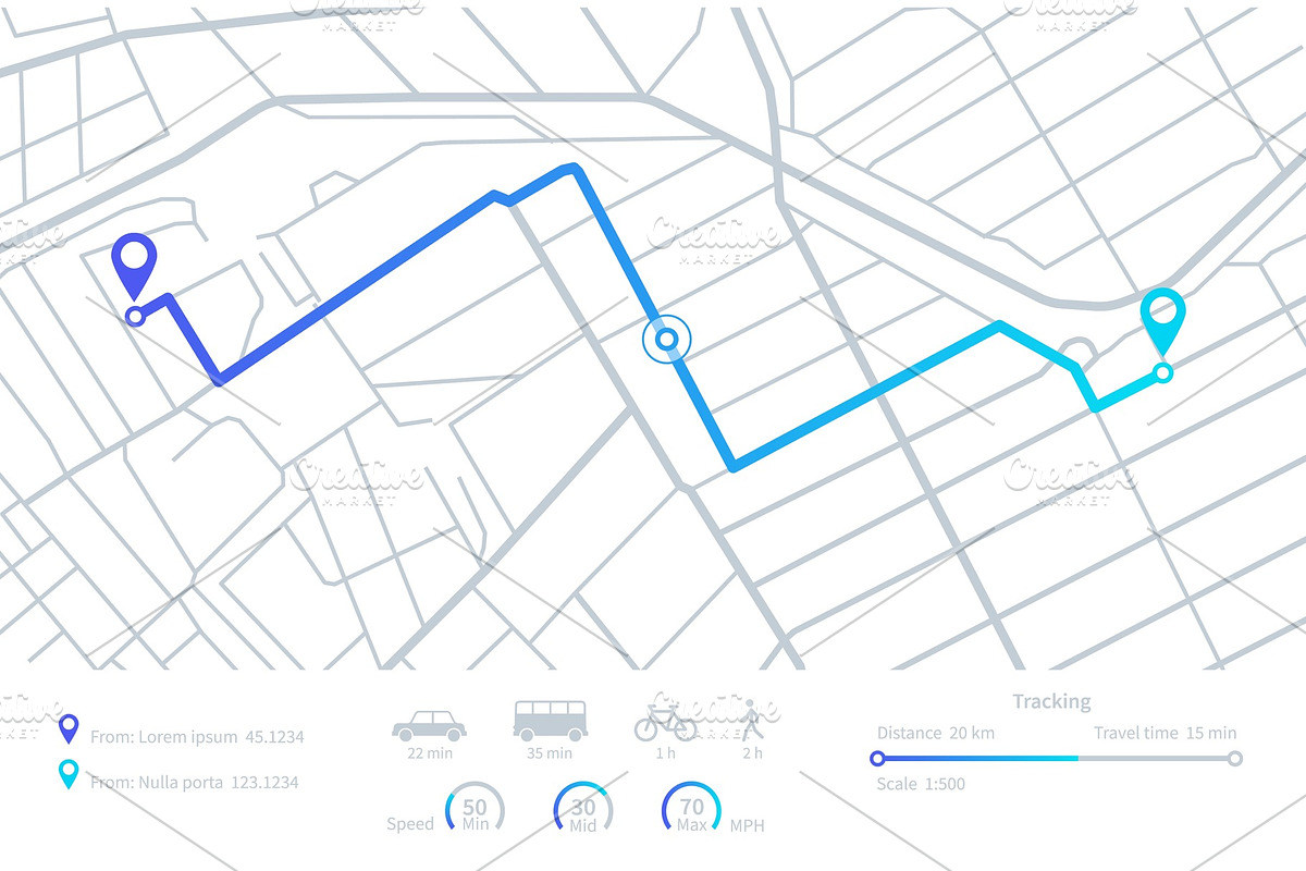 GPS navigation. Planning routes, a Background Graphic by Valerie Bodnar