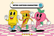 Retro Cartoon Characters - Vol.02, a Food Illustration by Graptail