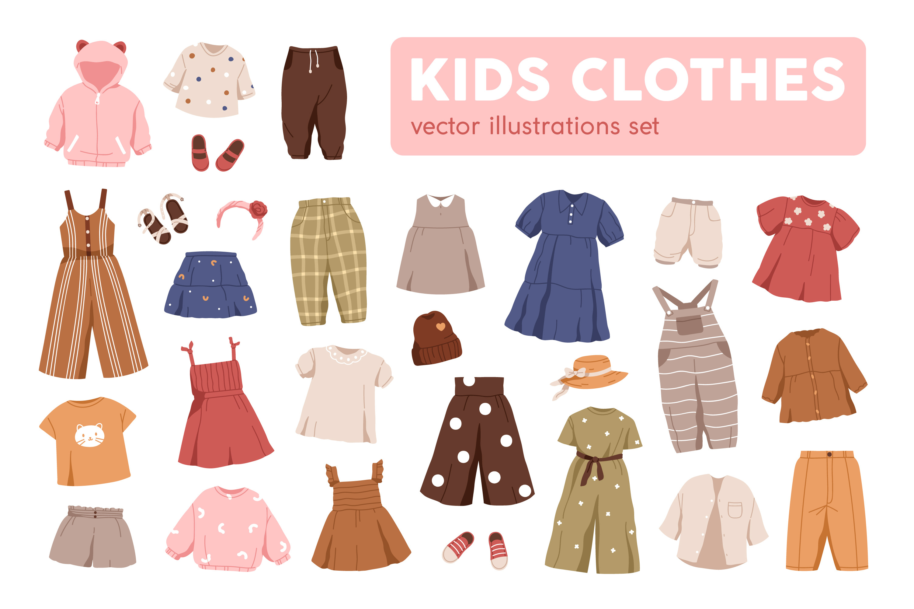 Modern stylish kids' clothes set, an Object Illustration by Good Studio