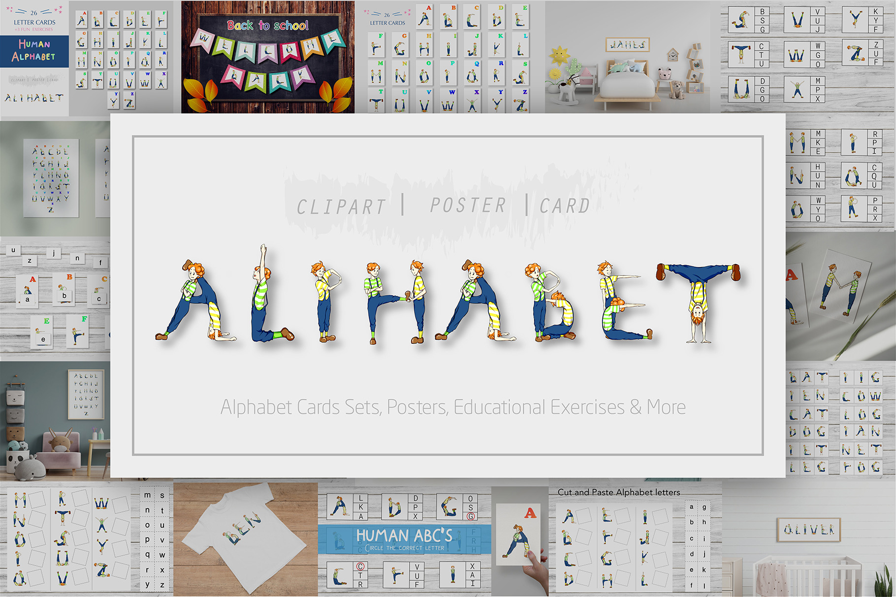 Alphabet Human Letters For Kids, a Graphic by Fellici | Creative Market