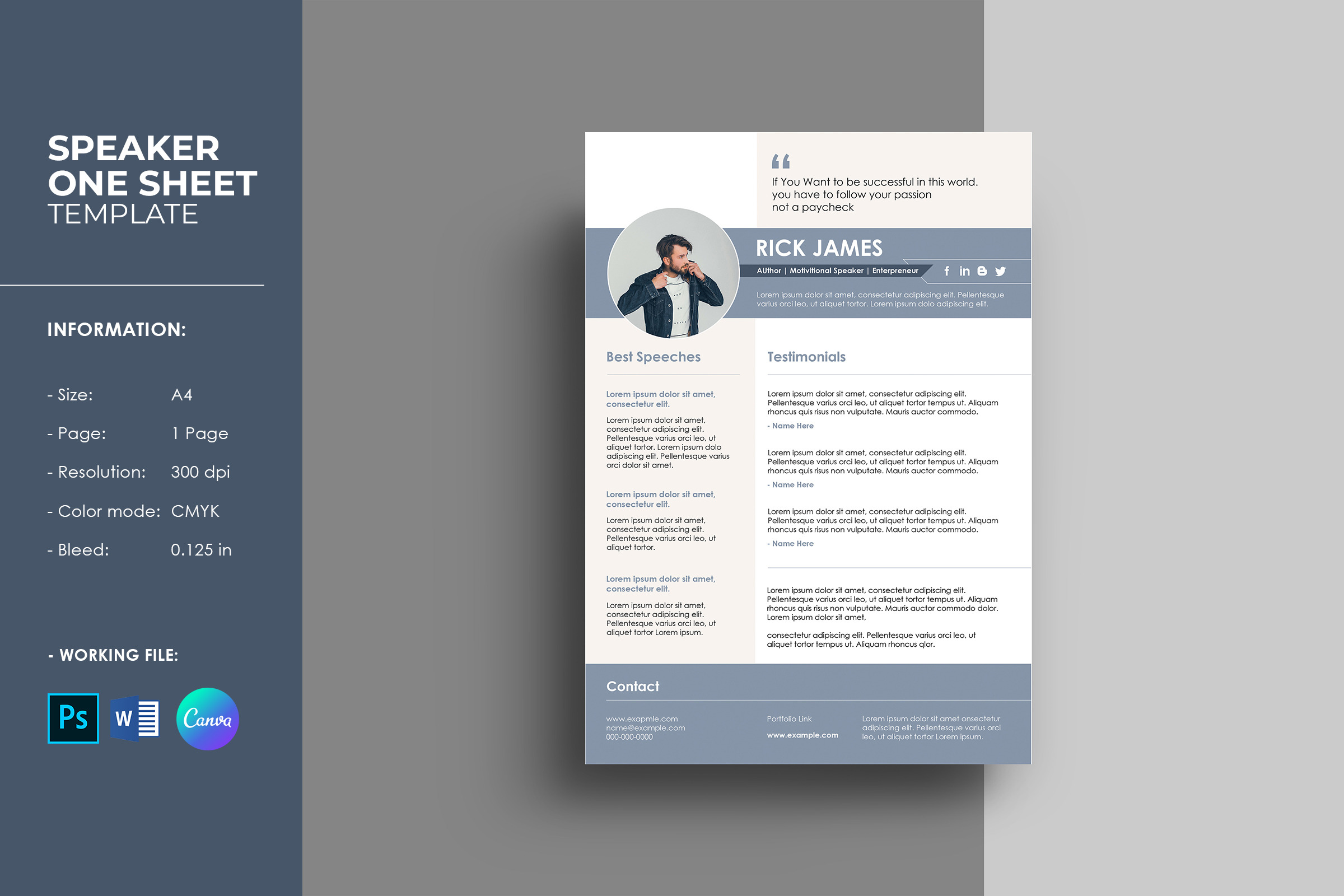Speaker One Sheet Template, a Flyer Template by Template Shop ...