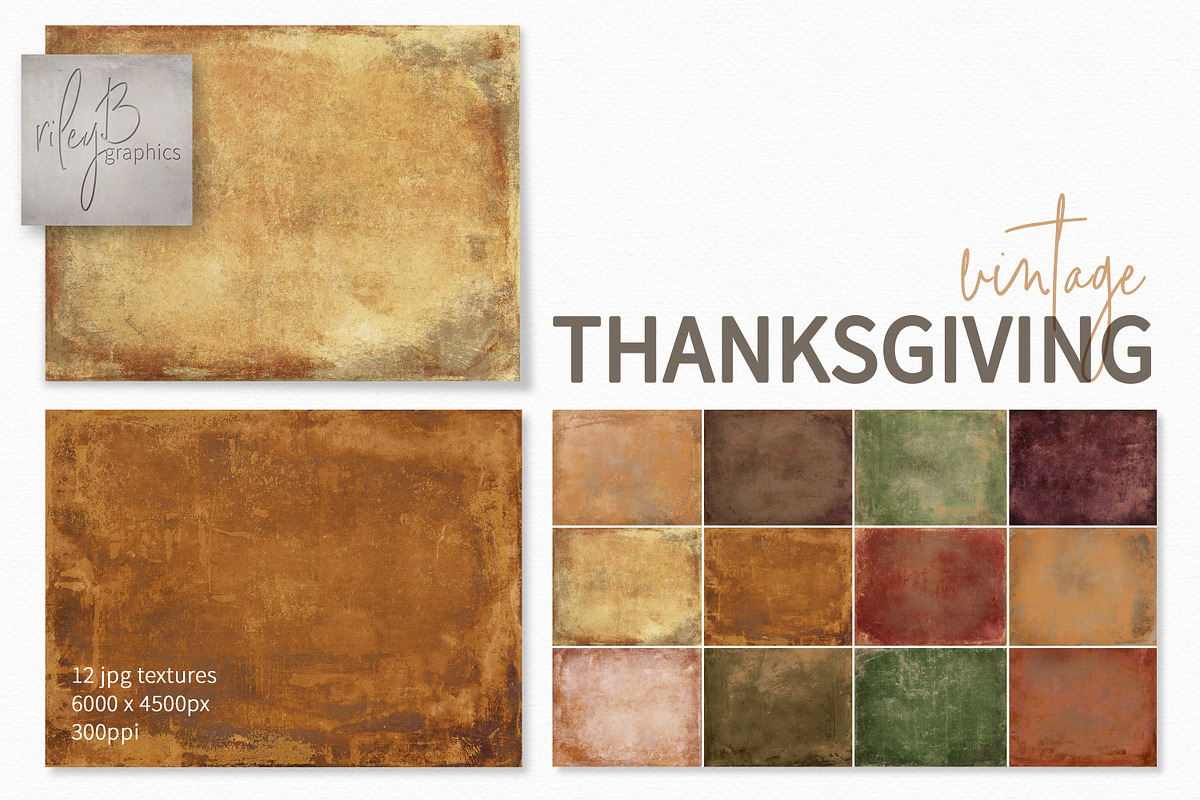 Vintage Thanksgiving Textures, a Texture Graphic by rileyBgraphics