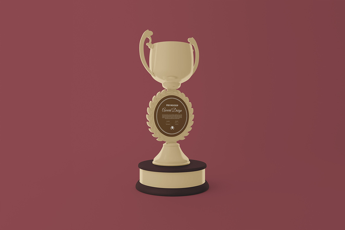 Trophy Award Mockup, an Advertising Mockup by Qaleb Studio