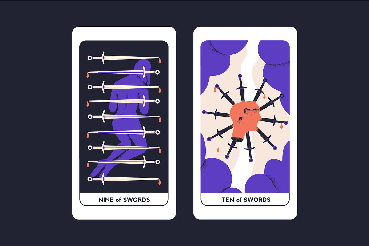 Suit of Swords tarot cards set, an Illustration by Good Studio