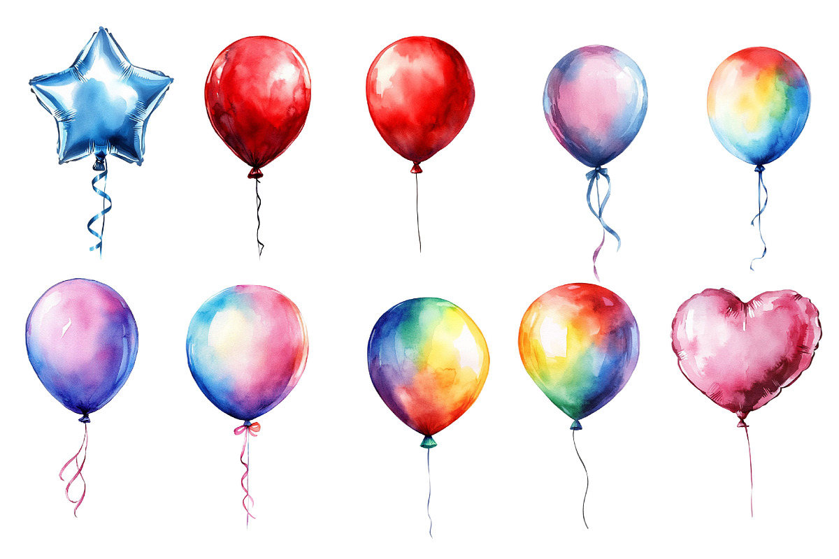 Birthday Balloon clipart, an Illustration by Designworld | Creative Market
