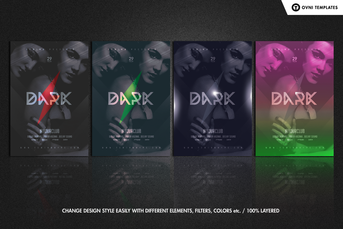 DARK Flyer Template, a Flyer Template by OVNI-TEMPLATES