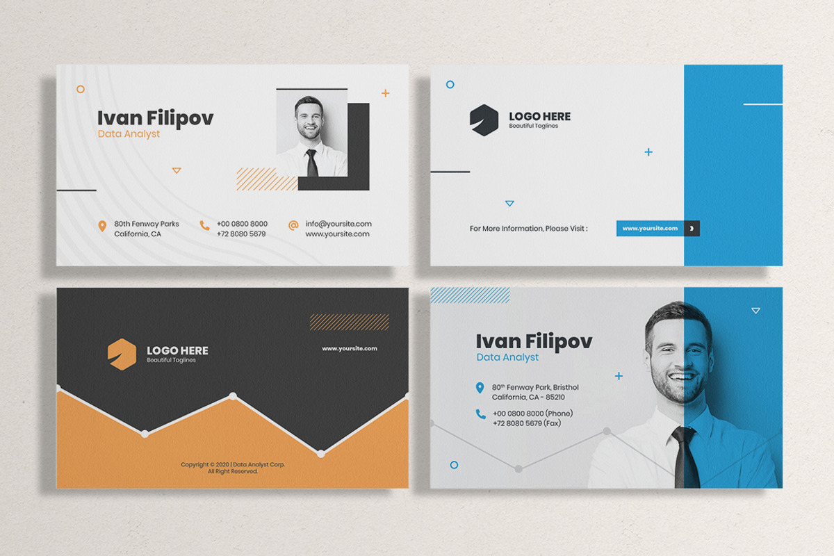 Data Analyst Business Card, a Business Card Template by Rahardi Creative