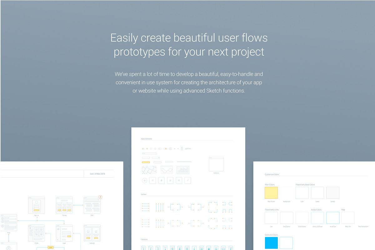 UX Flow | Wire Prototyping System, an UI Kit Template by ls.graphics