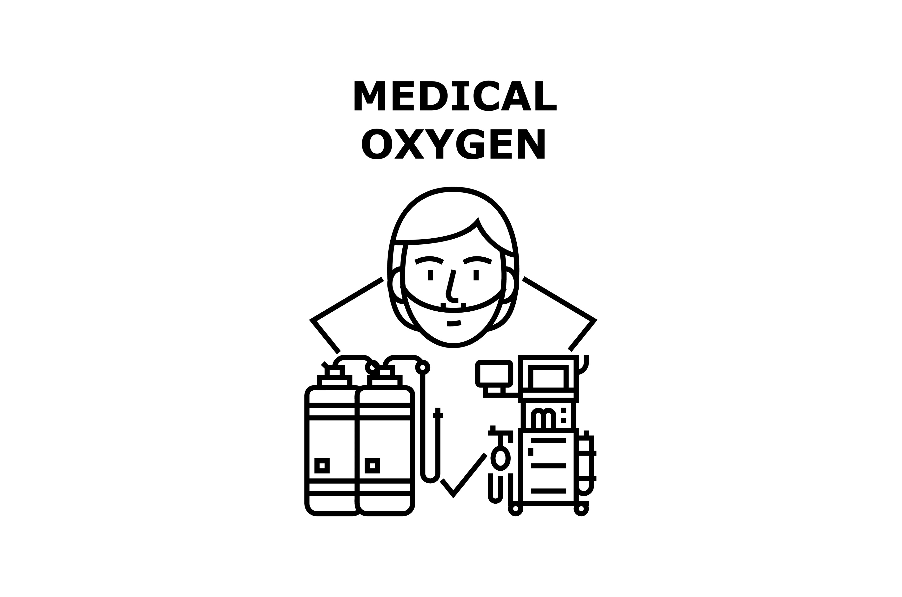 Medical oxygen icon vector, a Healthcare Illustration by pikepicture