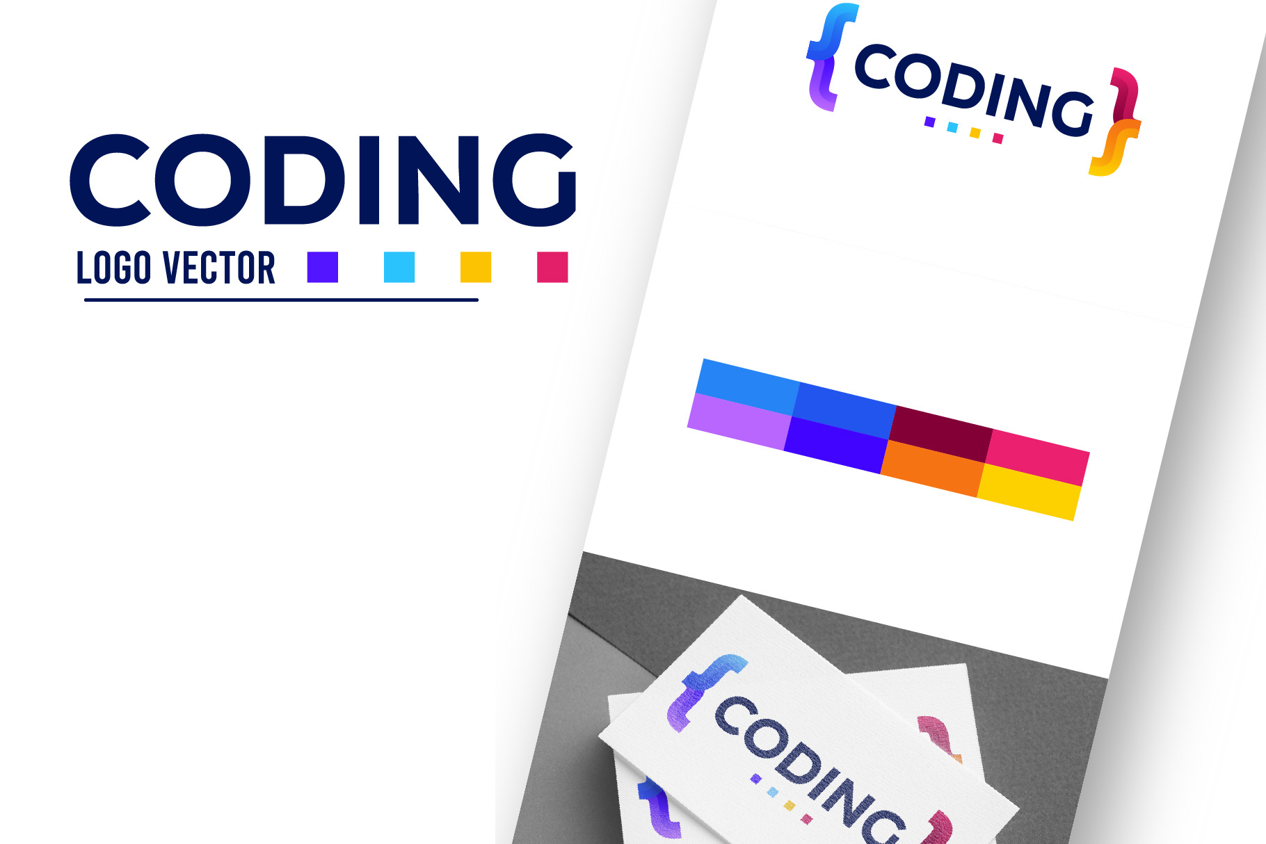 Colorful Coding logo design template, a Branding & Logo Template by ...