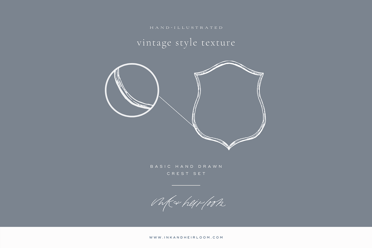 Basic Hand Drawn Crest Collection, an Illustration by Loren Schmidt Studio