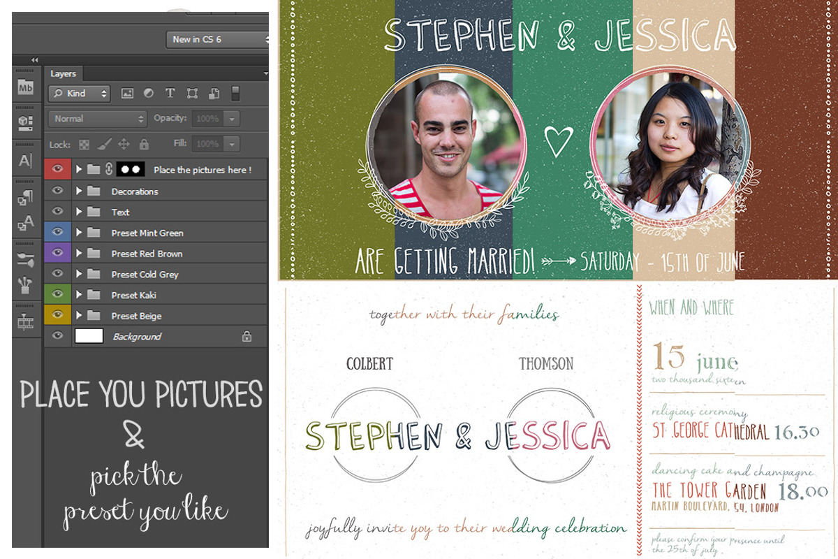Wedding Invitation Template, an Invitation Template by Penelo Design