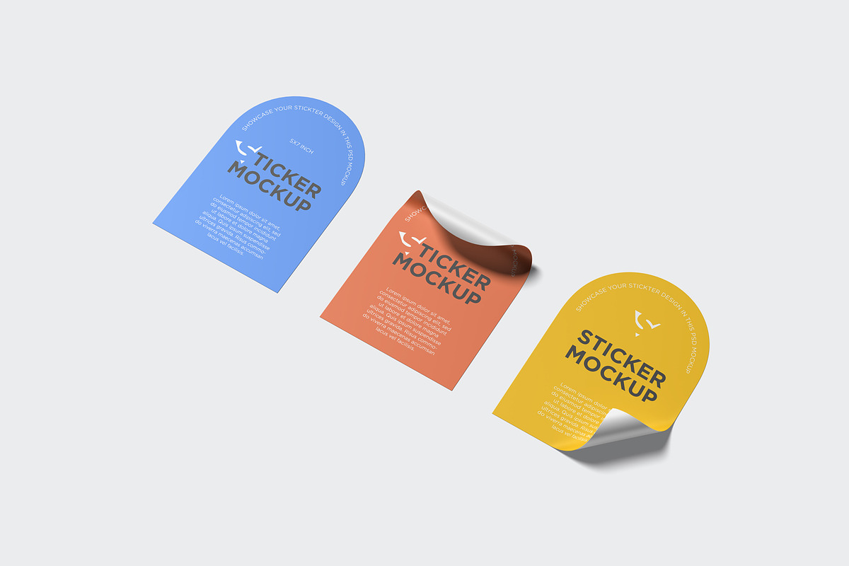 Arch Shaped Sticker Mockup