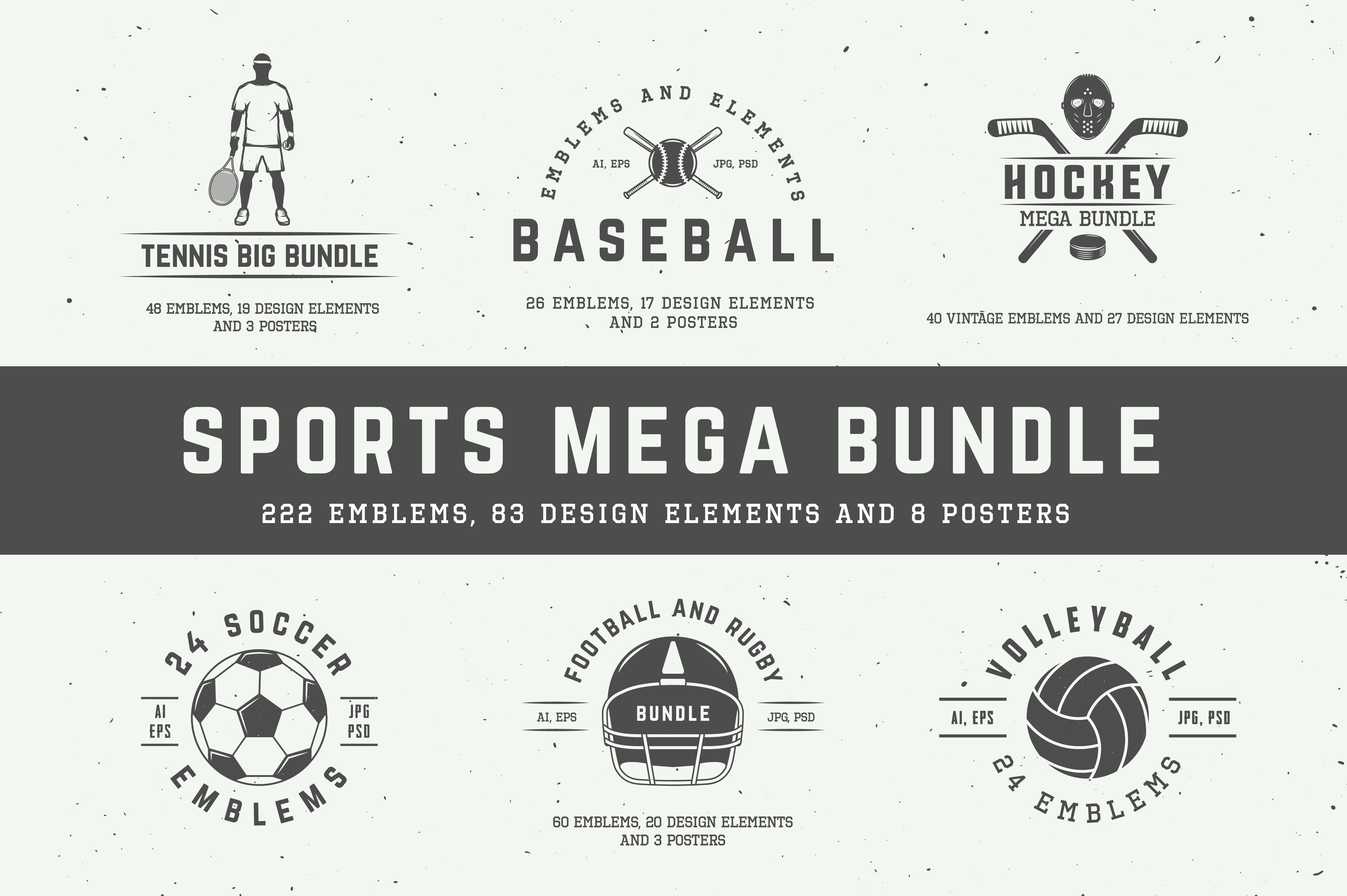 Sports emblems mega bundle., a Branding & Logo Template by AkimD