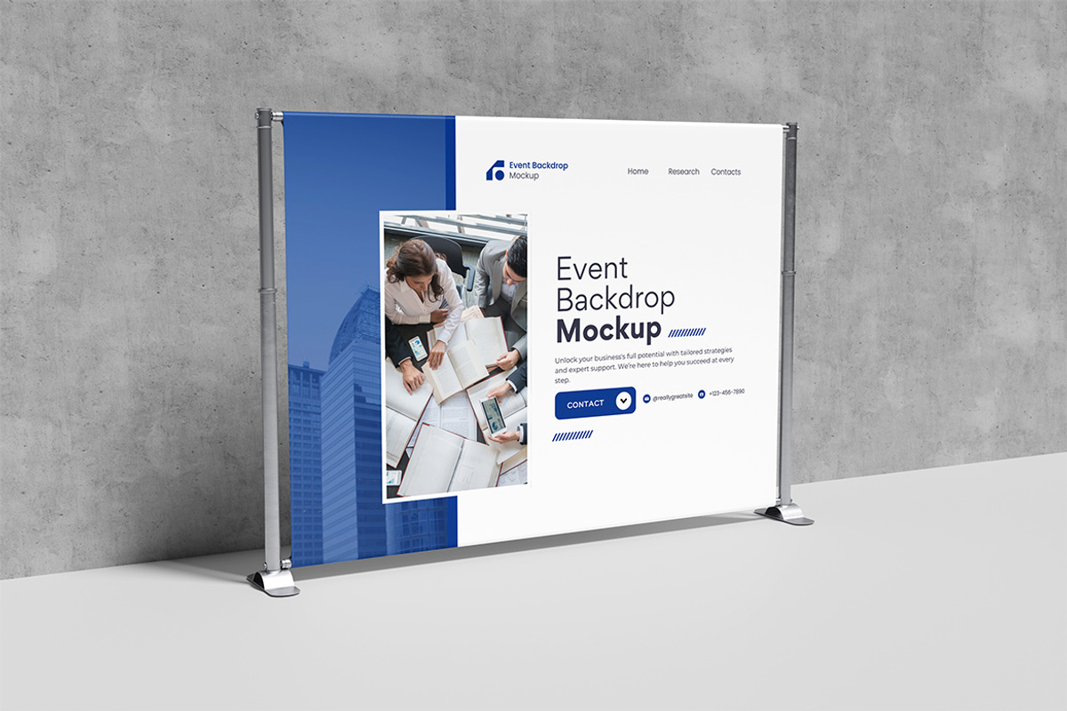Event Backdrop Mockup, an Advertising Mockup by swsi-studio