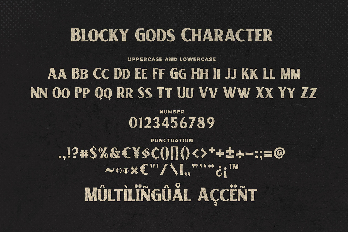 Blocky Gods Vintage Sans Serif Font, a Blackletter Font by Blankids Studio
